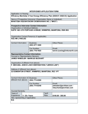 Fillable Online intervener application form Fax Email Print - pdfFiller