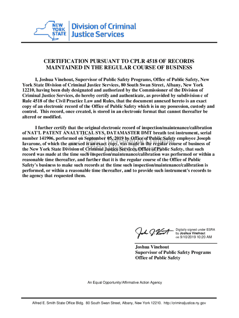 Fillable Online I further certify that the original electronic record ...