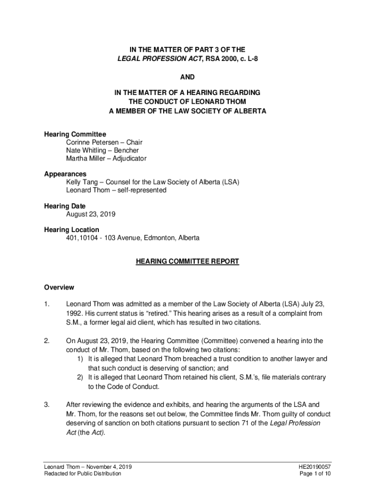 Fillable Online Thom-Leonard-HE20190057-Merits ... - Law Society of ...