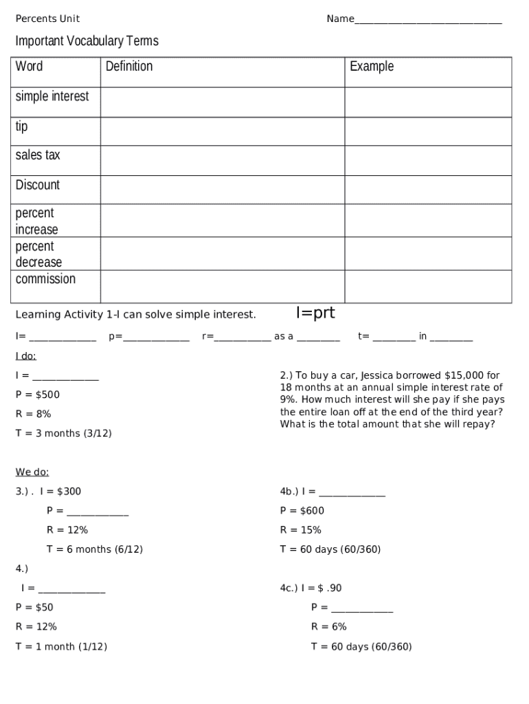 Simple Interest Definition: Who Benefits, With ula and ... Doc Template | pdfFiller