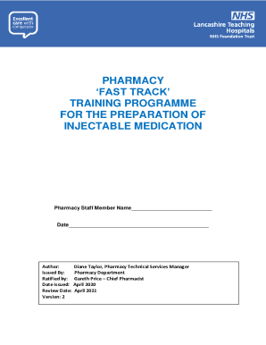 Fillable Online PHARMACY FAST TRACK TRAINING PROGRAMME FOR ... Fax ...