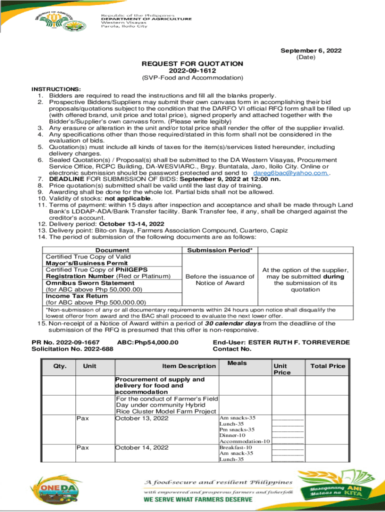 Fillable Online REQUEST FOR QUOTATION 2022-09-1612 Fax Email Print ...