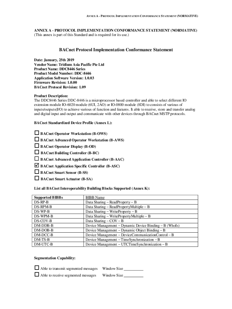 Fillable Online ANNEX A - PROTOCOL IMPLEMENTATION ... - Gossen Metrawatt Fax Email Print - pdfFiller