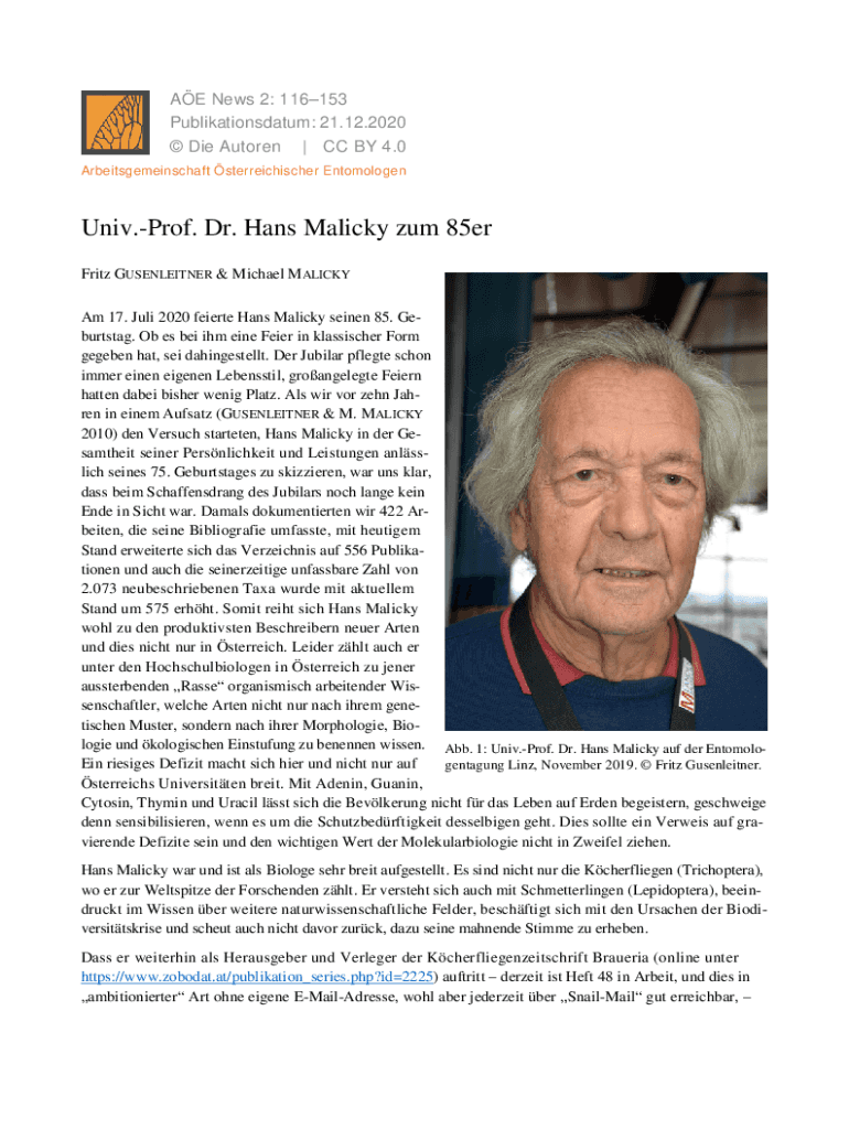 Fillable Online Univ.-Prof. Dr. Hans Malicky zum 85er - Zobodat Fax ...