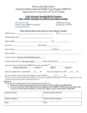 Fillable Online Get the free Mira Loma High School Application for the ...