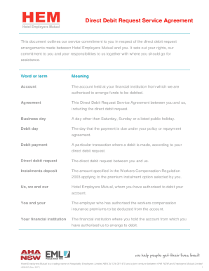Fillable Online Direct Debit Request Service Agreement Sample Clauses ...