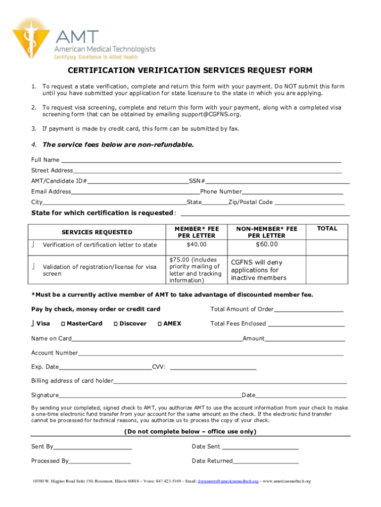 Fillable Online RPT Supervisor Form - American Medical Technologists ...