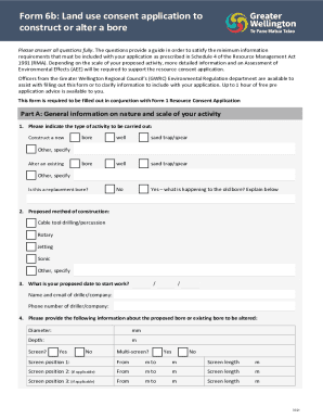 Fillable Online Form 6b: Land use consent application to construct or ...