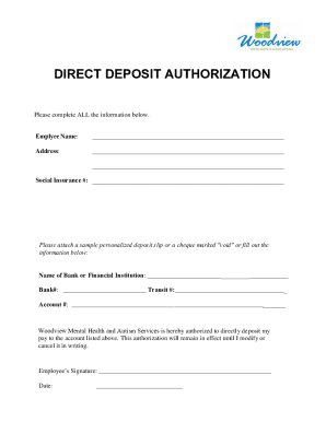 Fillable Online automated direct deposit authorization agreement - IN ...