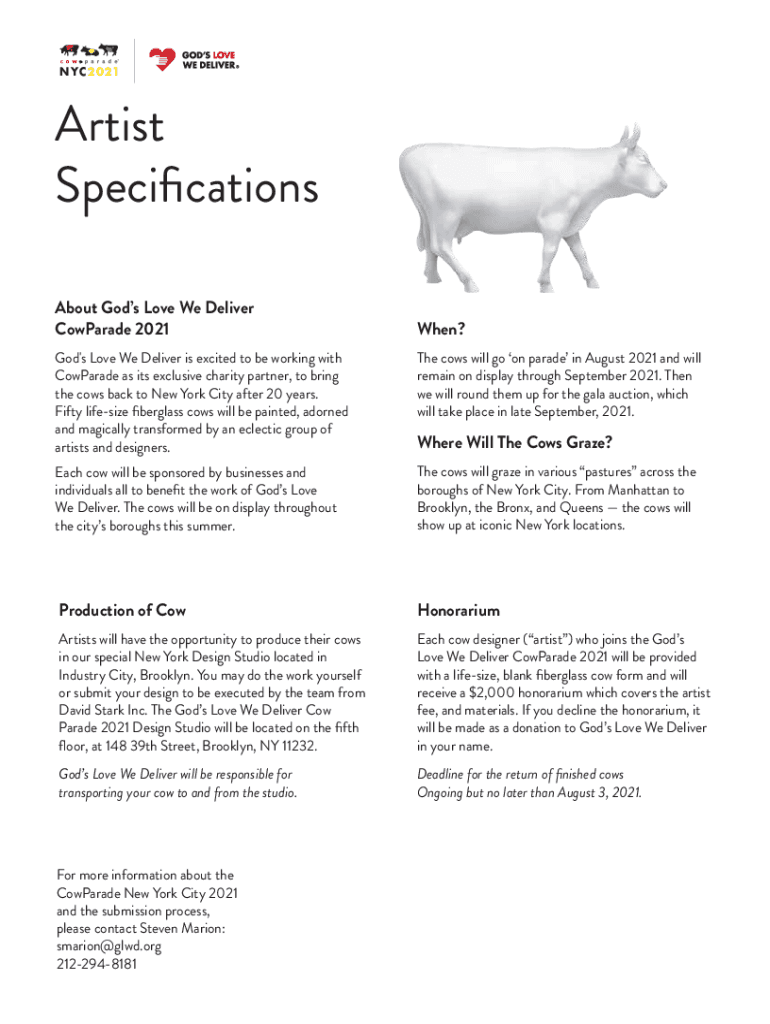 Fillable Online Cow Parade returning to New York City after more than ...