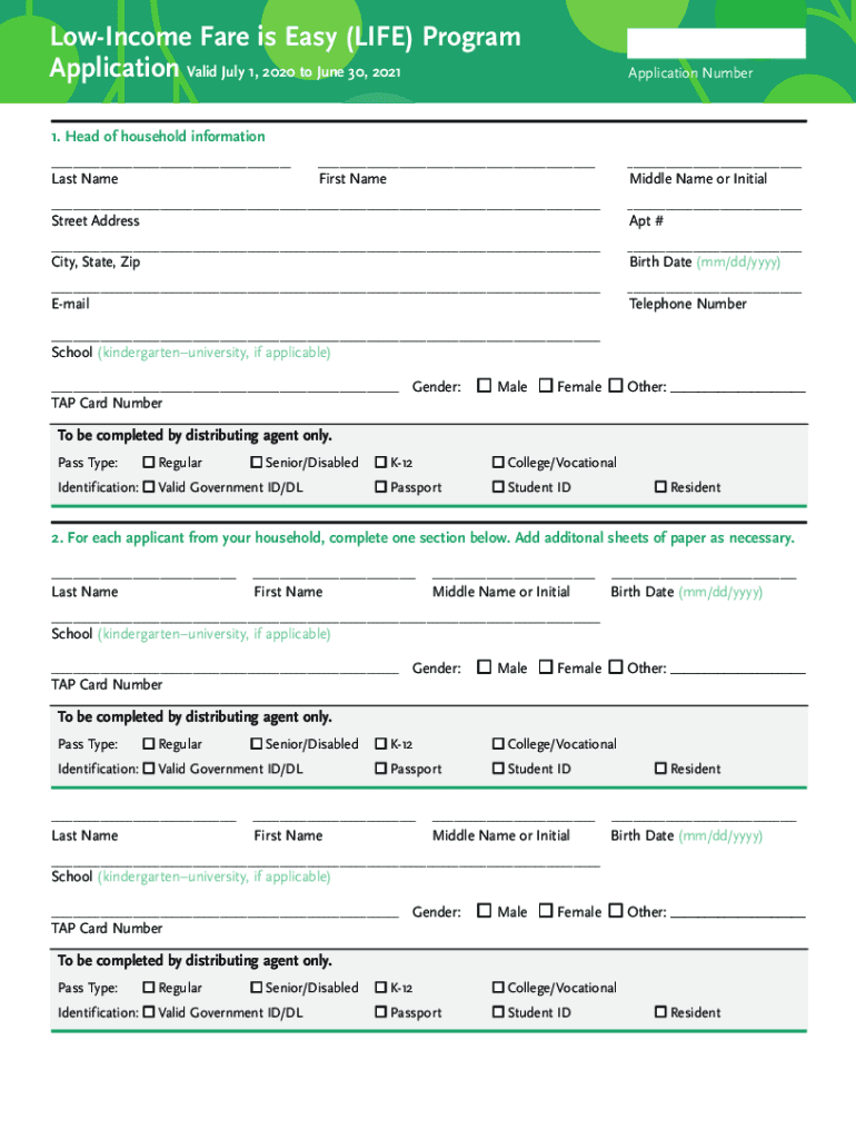 Fillable Online Reduced Fare for Riders Who Qualify Based on Income ...