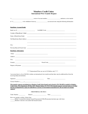 Fillable Online Wire Transfer Form (International) Fax Email Print ...