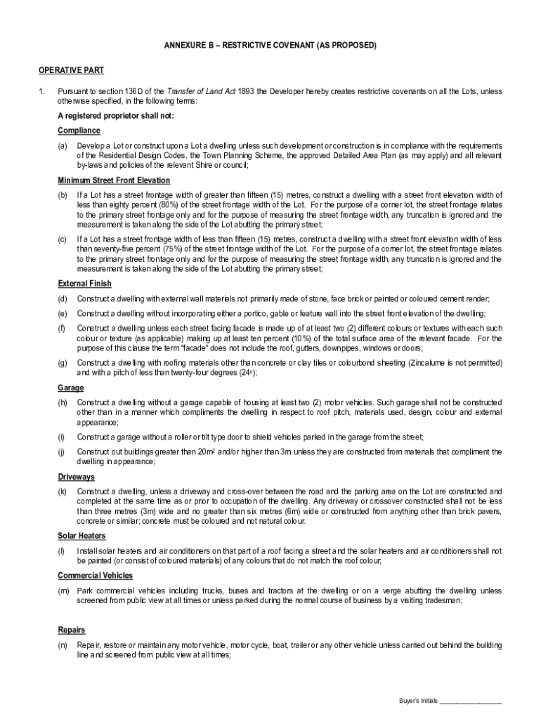 Fillable Online Section 136D Deed of Restrictive Covenant - DP 404908 ...