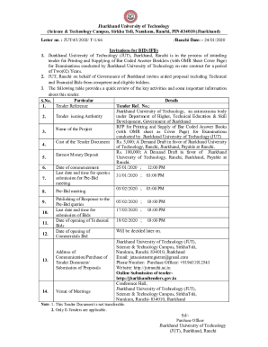 Fillable Online TenderDocuments.pdf - Jharkhand University of ...