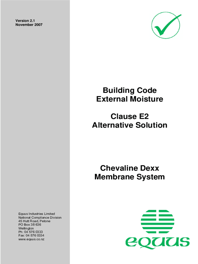Fillable Online equus co E2 External moisture - Building Performance Fax Email Print - pdfFiller