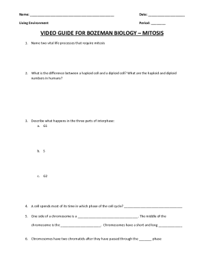 Fillable Online video guide for bozeman biologymitosis - Course Hero ...