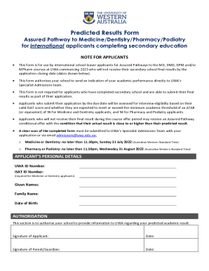 Fillable Online Predicted Results Form - OzTREKK Fax Email Print ...