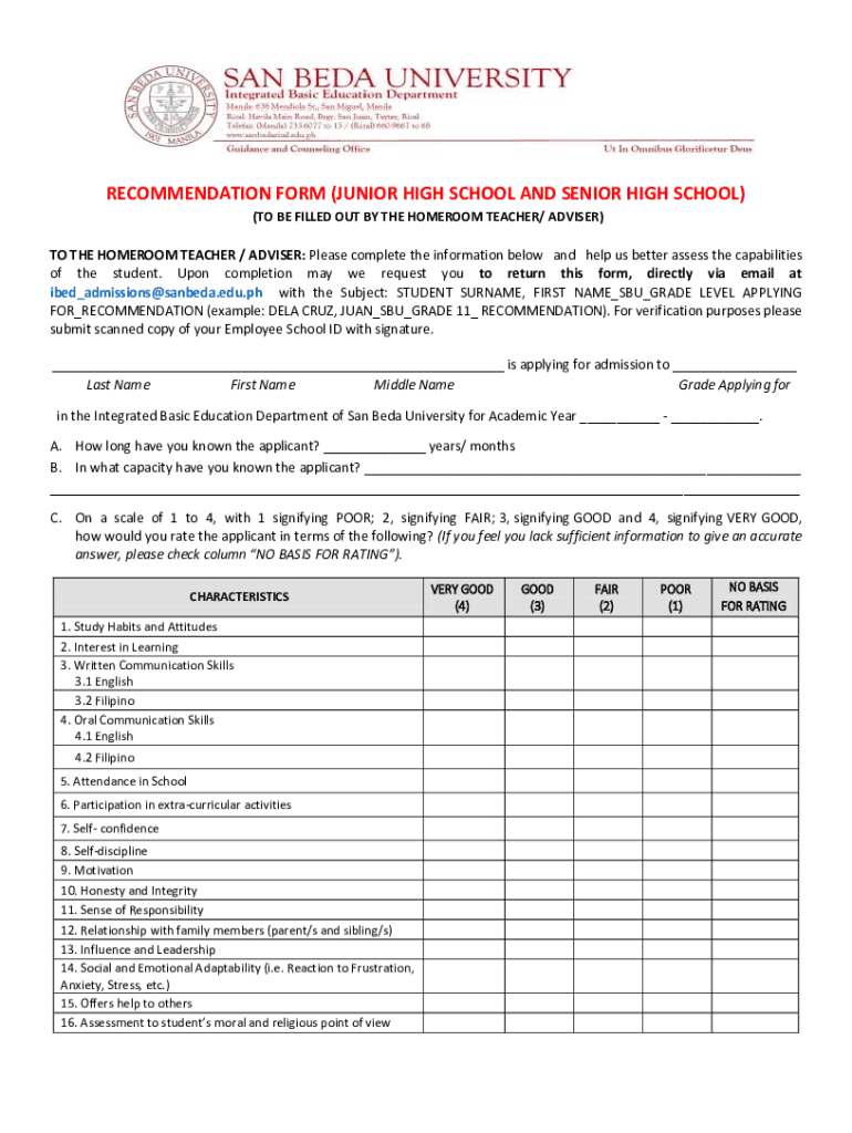 Fillable Online DepEd Revised Implementation of Homeroom Guidance for ...