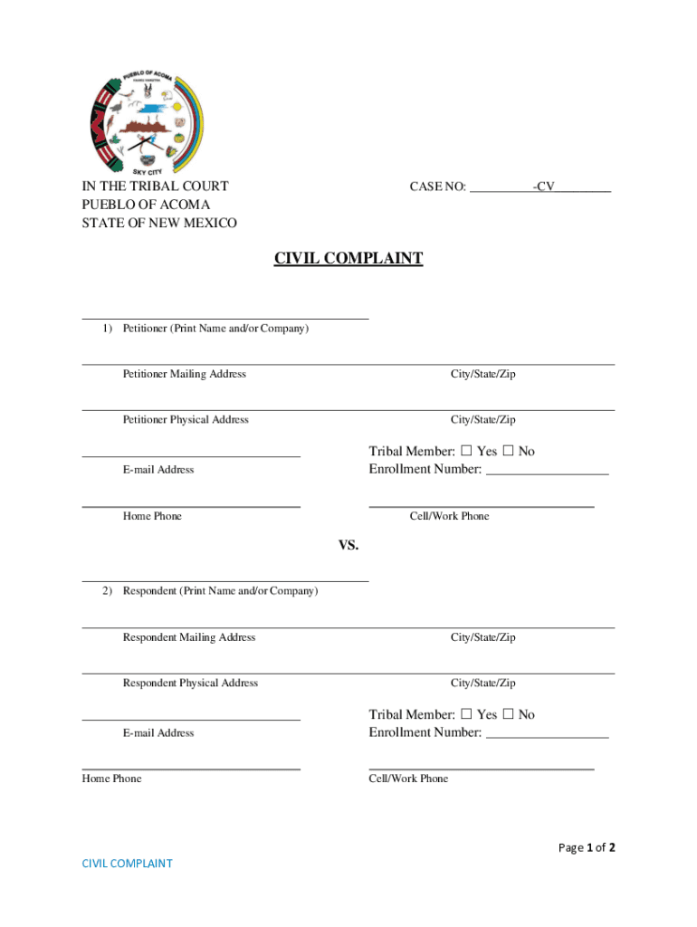 Fillable Online FILING AN ANSWER TO A COURT CASE - Lummi Nation Fax ...