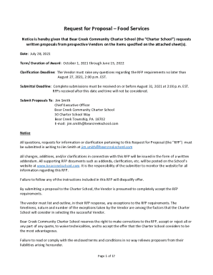 Fillable Online Food Service Bid Detail.xlsx - Bear Creek Community ...