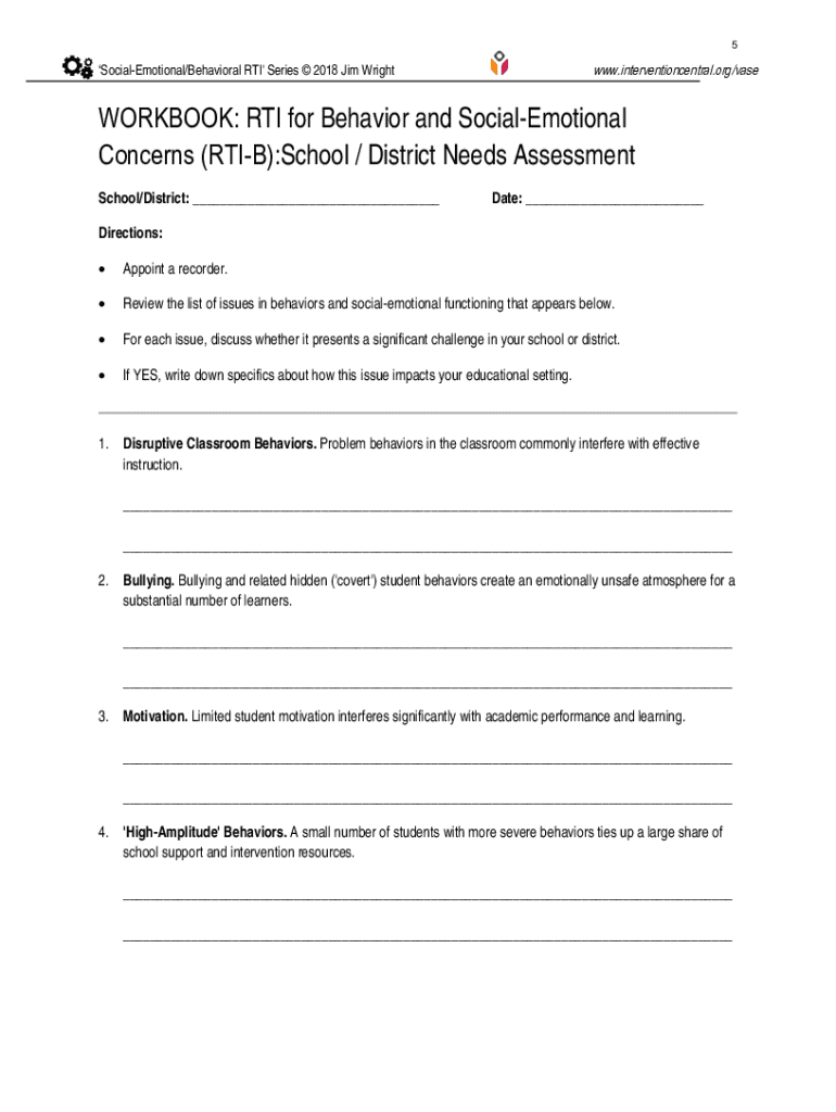 Fillable Online response to intervention (rti) in the social, emotional ... - ERIC Fax Email ...