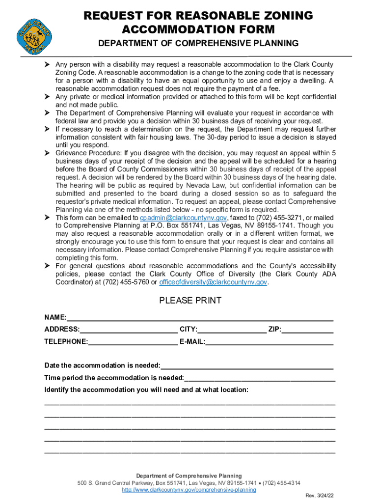 Fillable Online request for reasonable zoning accommodation form Fax Email Print - pdfFiller
