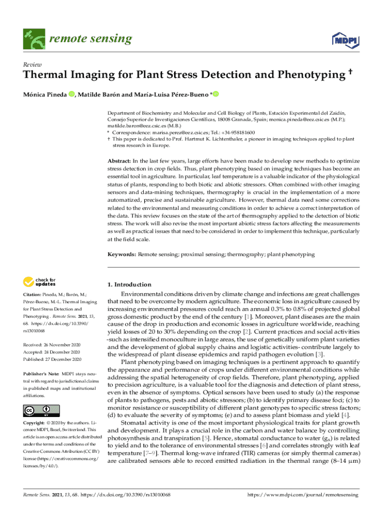 Fillable Online Thermal Imaging for Plant Stress Detection and ...