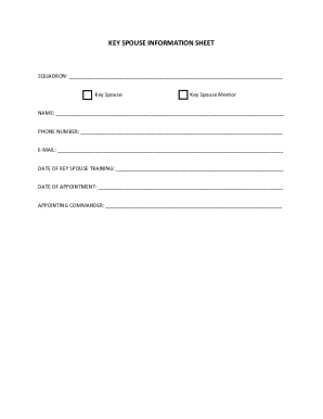 Fillable Online KEY SPOUSE INFORMATION SHEET - Scott AFB AFRC Fax Email ...