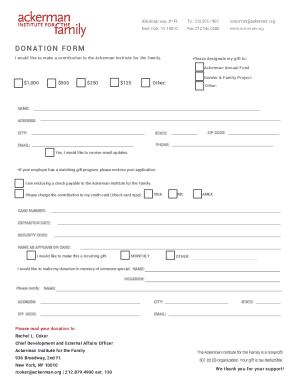 Fillable Online Donation Form - Tribute Fax Email Print - pdfFiller