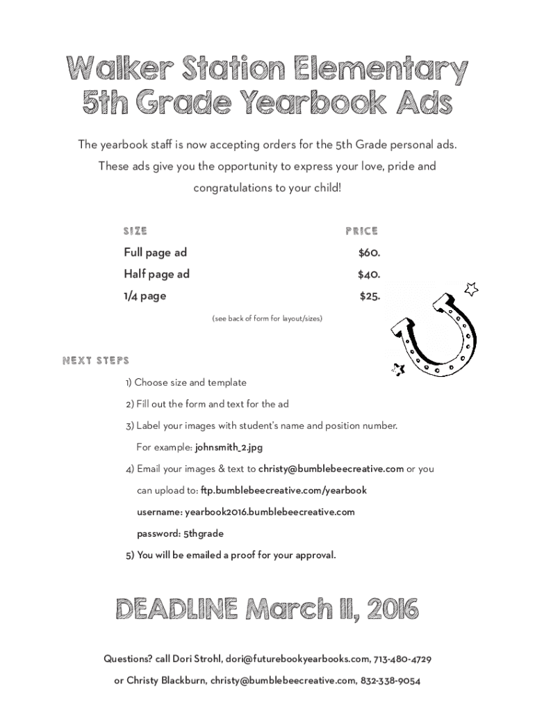 Fillable Online Lakewood Elementary School - 5th grade ads in the ...