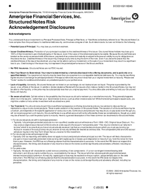 Fillable Online Form 116345 - Ameriprise Financial Services, Inc ...