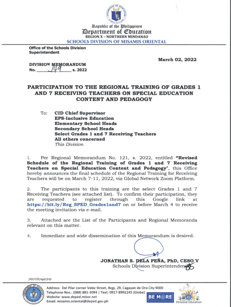Fillable Online Region XGet in TouchDepartment of Education - DepEd Fax Email Print - pdfFiller
