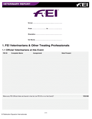 Fillable Online inside fei VETERINARY FORM A - FEI.org Fax Email Print ...