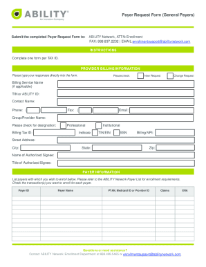 Fillable Online Payer Request Form (General Payers) - MDON-line Fax ...