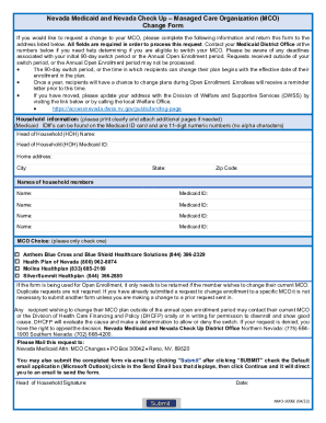 Completable En línea Nevada Medicaid and Nevada Check UpManaged Care ...