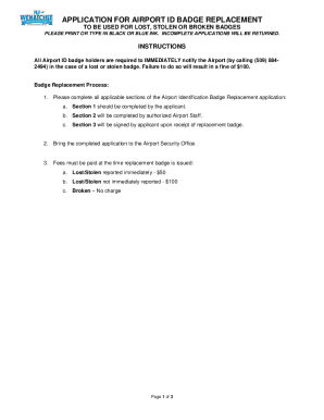 Fillable Online Badge Renewal Application - Salt Lake International ...