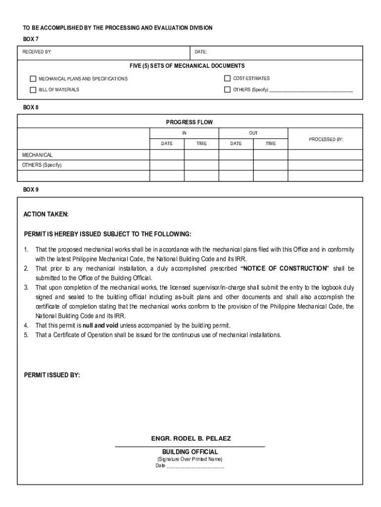 Fillable Online Mechanical Permit For Commercial Building only ...