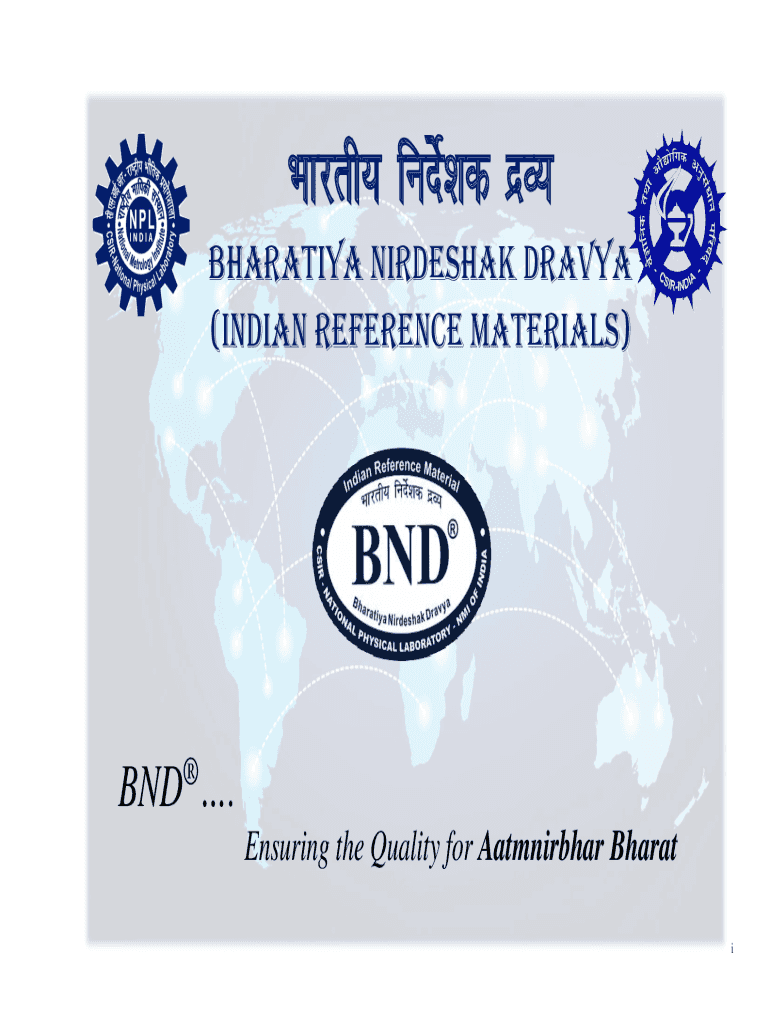 Fillable Online Production of Bharatiya Nirdeshak Dravya of Indian ...