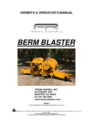 Fillable Online BERM BLASTER - Frank Russell Inc. Fax Email Print ...