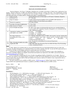Fillable Online MILITARY ENGINEER SERVICES GE (I) AF SHILLONG ... - AWS ...