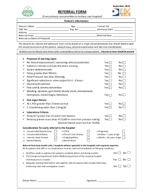 Fillable Online Referral Form Primary Care Providers to Hospital Fax ...