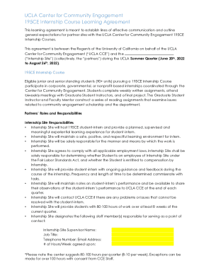 Fillable Online 195CE Internship Course Learning Agreement Fax Email Print - pdfFiller