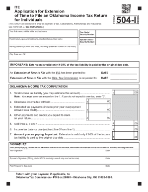 Fillable Online 2022 Form 504-I Application for Extension of Time to ...
