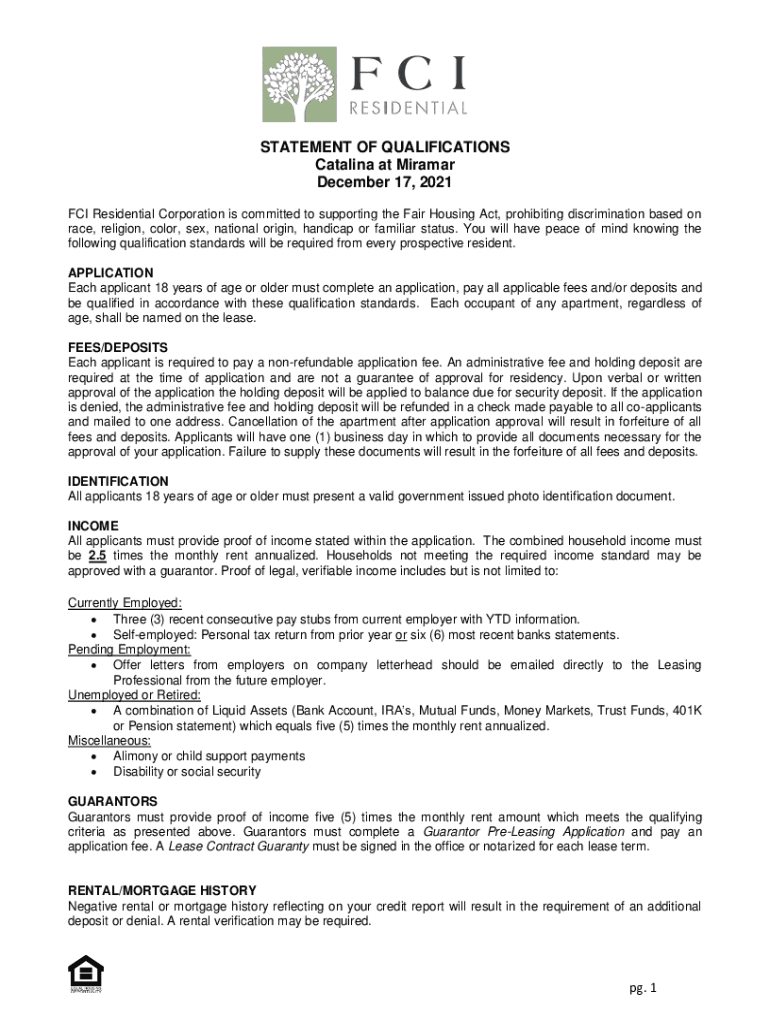 Fillable Online Fair Housing Statement - Signature Realty Fax Email ...