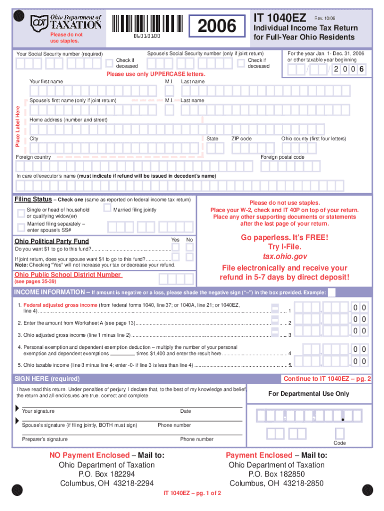Fillable Online tax ohio 1310N Statement of Person Claiming Refund Due ...