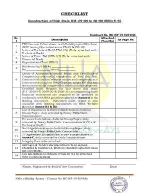 Fillable Online checklist - NHA e-Bidding Fax Email Print - pdfFiller