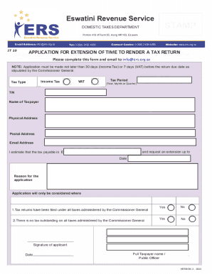 Fillable Online Eswatini Revenue Service - sra.org.sz Fax Email Print ...