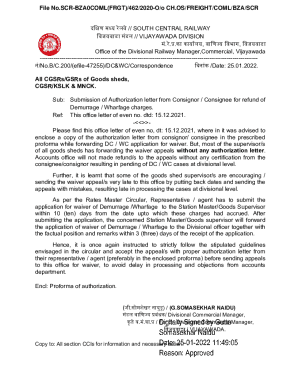 Fillable Online Personnel Branch - South Central Railway Fax Email ...