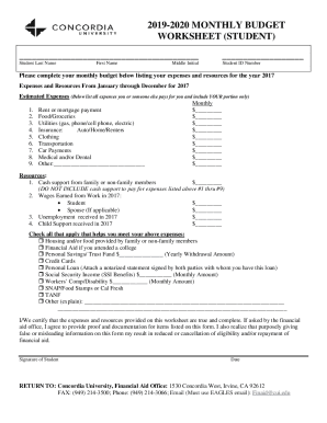 Fillable Online Monthly budget worksheet - TD Bank Fax Email Print ...