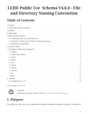 Fillable Online lehd ces census LEHD Public Use Schema V4.8.0 - File and Directory Naming ...